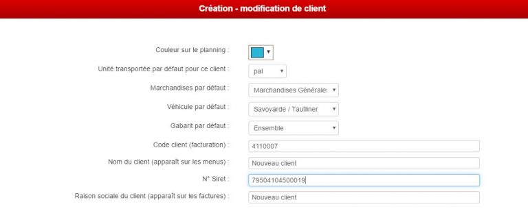 Génération automatique des codes clients - Logiciel transport routier ...
